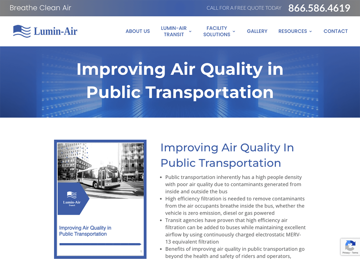 Improving Air Quality in Public Transportation - Lumin Air